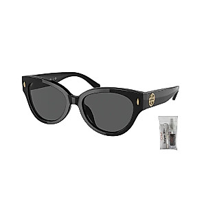 Tory Burch TY7168U 17098G 52MM Black/Grey Solid Cateye Sunglasses for Women + BUNDLE With Designer iWear Eyewear Kit