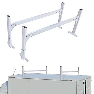 VEVOR Trailer Ladder Rack, 51.2" to 81.1" Adjustable Ladder Racks for Van, 400 LBS Capacity Aluminum Alloy Roof Racks, Drilling Van Ladder Rack for Open and Enclosed Trailers, 2 Pcs