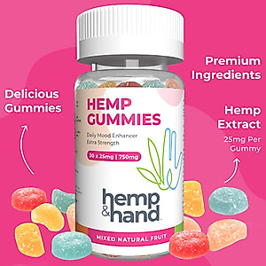 Hemp Gummies 750mg - Chill, Inflammation, Natural Pain, Restful Sleep (25mg Gummy) - by Hemp and Hand