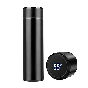 500ml Vacuum Thermos Stainless Steel Smart Water Bottle With LED DisplaY (sliver)