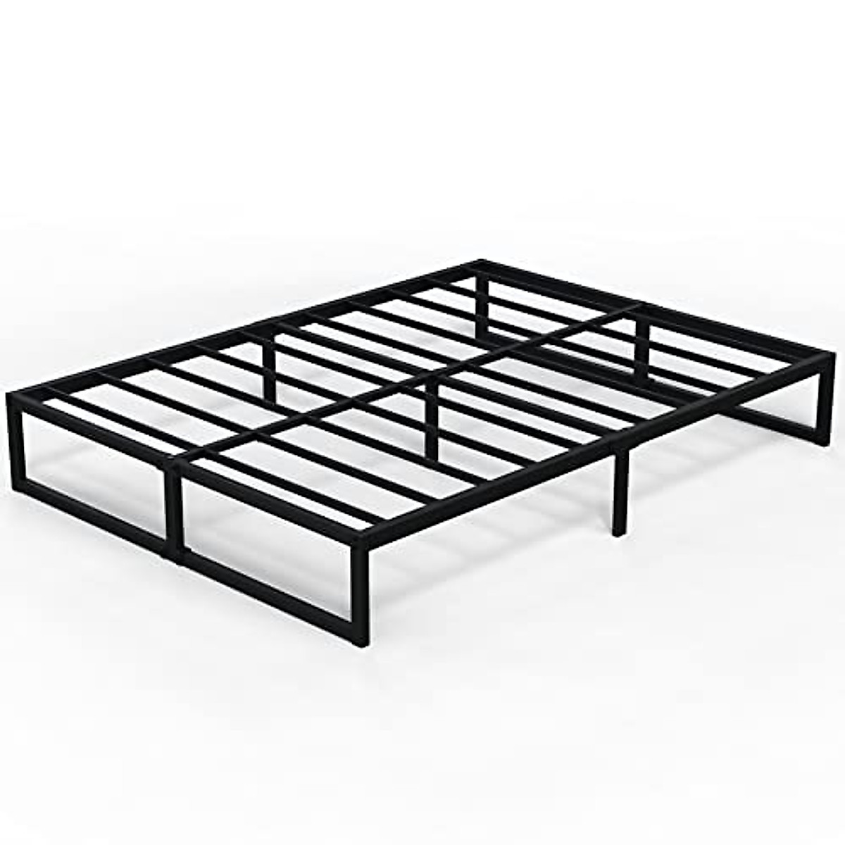 EMODA 12 Inch California King Bed Frames Heavy Duty Metal Cal King Platform with Steel Slats Support, No Box Spring Needed, Noise Free, Black