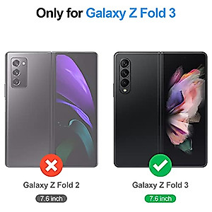 Antsturdy Samsung Galaxy Z Fold 3 5G Wallet with Card Holder for Women Men,Galaxy Z Fold 3 Phone case RFID Blocking PU Leather Flip Shockproof Cover with Strap Zipper Credit Card Slots,Purple Blue