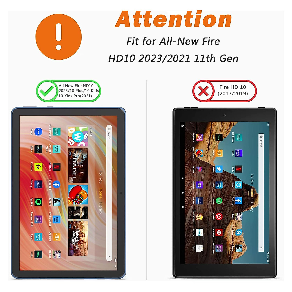 [3-Pack] All-New Kindle Fire HD 10 2023/2021/Fire HD 10 Kids Pro/Fire HD 10 Plus (2023/2021 Release) Screen Protector, HD Anti-Scratch Anti-Fingerprint 9H Hardness Bubble-Free Tempered Glass