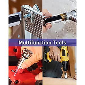 Super Socket for Men as Valentine's Day Gift, Universal Socket Wrench with Multi-Function Power Drill Adapter, Universal Socket Set, Thanksgiving Christmas Gift for Men Husband Dad Boyfriend(7-19mm)