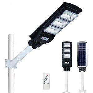 Szyoumy Solar Street Light Solar Panel Light with Remote Control and Human Body Induction Light Control 360LED 15000MA 9000LM for Garden Playground Garage Parking lot Waterproof IP67 (90W)