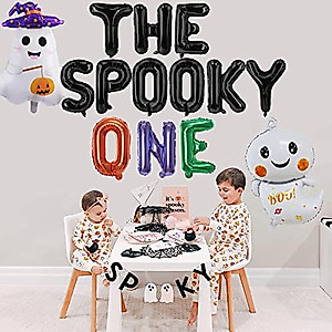 Spooky One Birthday Decorations Include The Spooky One Balloons Banner and Ghost Balloons for Girl Boy Halloween Themed 1st Birthday Party Decorations