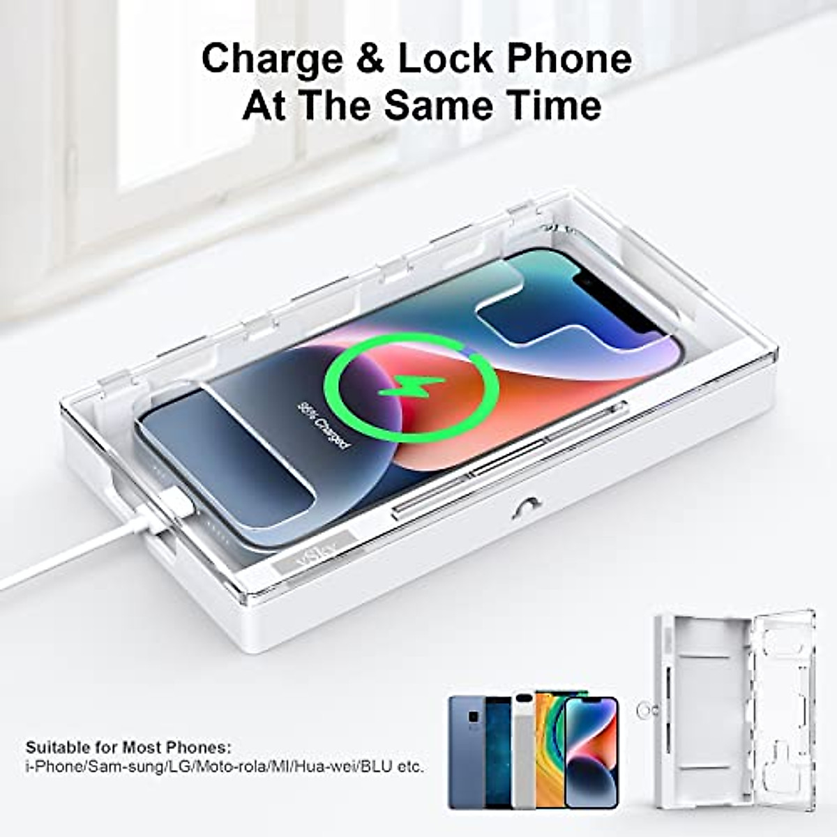 ySky Portable Lock Box for Phone to Help Kids/Students/Lovers Focus Back, Phone Lock Box for Android Sumsung/Google/iPhone Serials,Prevent Excessive Games, Mobile Phone Addiction(New)