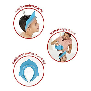 Skip Hop Baby Shower Cap Shield, Moby Bath Visor for Kids, Blue
