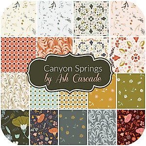 Canyon Springs Fat Quarter Bundle (18 Pieces) by Ash Cascade for Cotton and Steel 18 x 21 inches (45.72 cm x 53.34 cm) Fabric cuts DIY Quilt Fabric