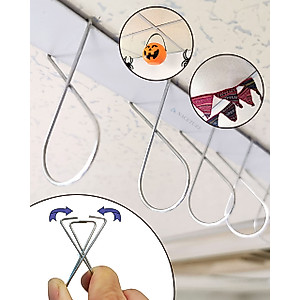 NACETURE Ceiling Hook Clips- 100 Pack Drop Ceiling Hanger Hooks Hanging on Suspended Ceiling Tile, Grid Clips Heavy Duty for Light Plant Office Home Stores Classroom and Wedding Decorations