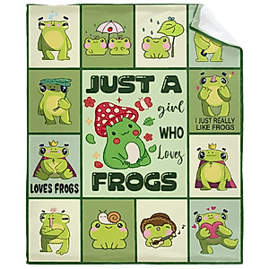 Frog Throw Blanket is Super Soft and Warm,The Lightweight Flannel Blanket is for All-Season Use,A Great Choice for Gifts 60"x50"for Teen