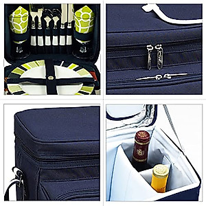 Picnic at Ascot Original Insulated Picnic Basket/Cooler Equipped with Service for 2- Designed, Assembled & Quality Approved in the USA