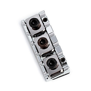 Bogart Guitar String Locking Nut for Floyd Rose Style Adjustable Height Locking Guitar Tremolo Bridge with Mounting Screw Shims and Wrench Chrome.