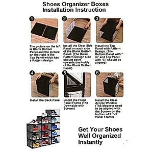 Shoe Boxes Shoe Containers Shoe Organizer for Closet, Shoe Storage Boxes Clear Shoe Boxes Stackable Large Shoe Storage Boxes with Hard Plastic Shoe Boxes Stackable, Clear Shoe Box As your boot & Shoe Boxes Drop Front Shoe Box 2 Pack (WAB2)