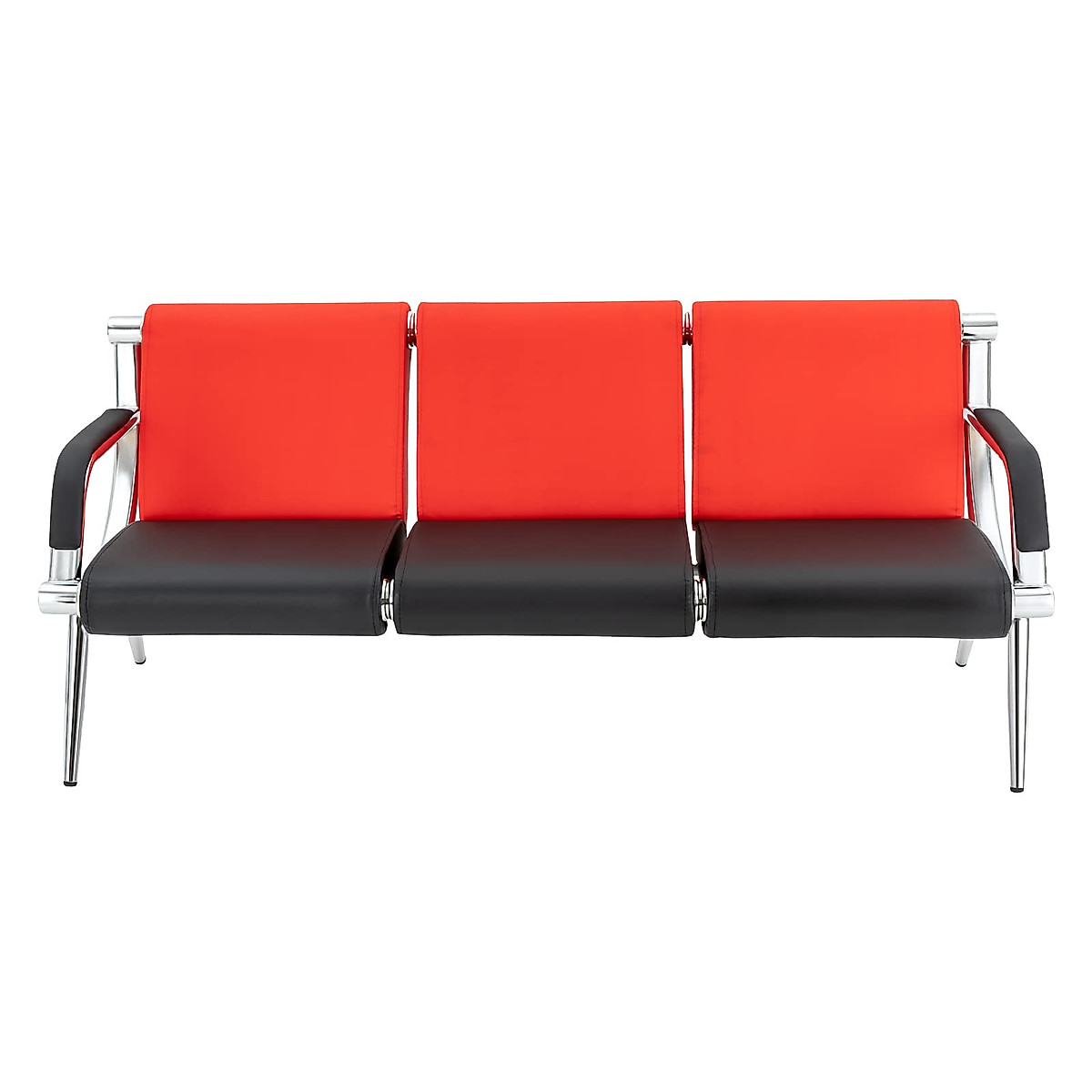 Waiting Room Reception Bench,PU Furniture Guest Seating Lobby Conference Chairs with Armrest for Clinic Office Airport Barber Salon Bank,3 Seat,Guest Chair Reception Chair,Executive Chair Set of 2