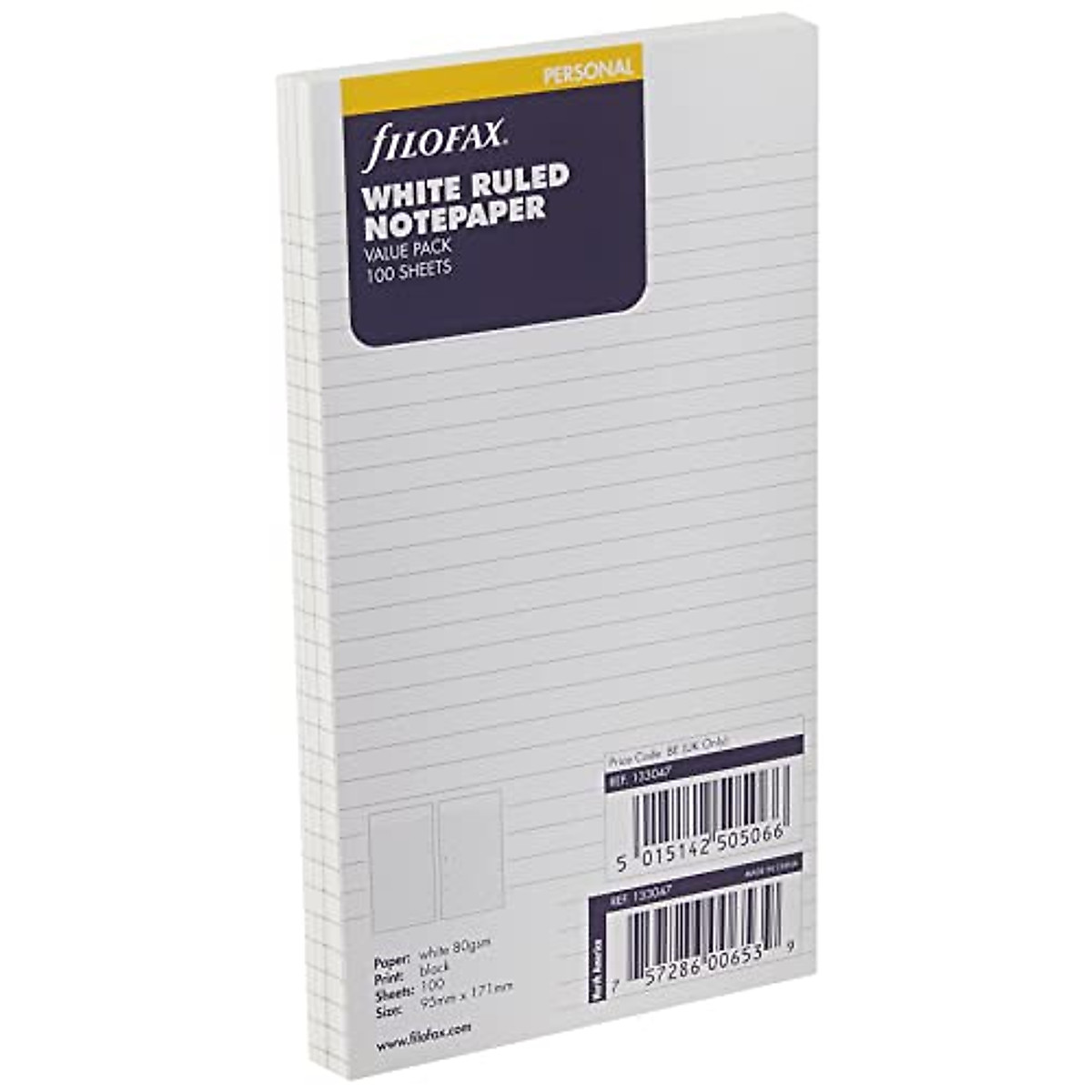 Filofax Ruled White (100 Pack) (B133047)