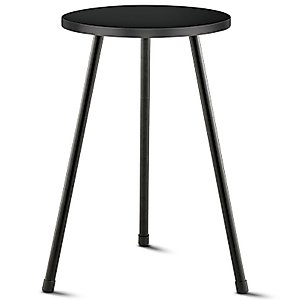 KINNARY Tall Plant Stand, Mid Century Wood Indoor Plant Stand Black Plant Table for Flower Pots, Metal Plant Holder, Modern Home Decor Small Round Side End Table (11.8"x20")