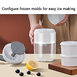 1000ml Manual Ice Crusher- Reusable Detachable Ice Shaver Cocktails Hand-Crank Ice Shaver with Ice Cube Mold, Portable Manual Ice Shredding Machine for Making Snow Cones