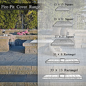FEBTECH Square 27 X 27 Inches Stainless steel fire Pit cover fits 24 X 24 inches Drop-in burner Fire pit Pan lid Square Cover Grill fire ring lid Thick 1.5mm with handle
