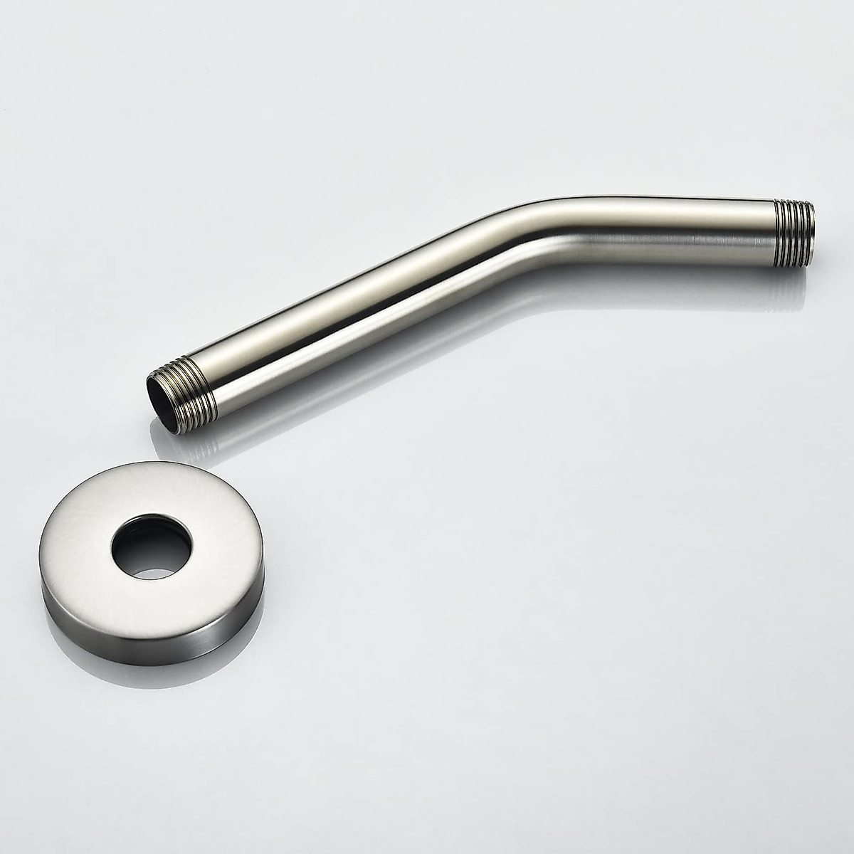 123815BN Replacement For Moen 8 Inches Anti-leakage Ceiling Wall Mounted Bend Accessories-Basic Shower Arm and Flanged,Made of Solid Brass,Brushed Nickel