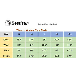 Bestisun Long Yoga Workout Tank Tops Tennis Sports Shirts Loose fit Gym Exercise Clothes for Women Navy Blue M