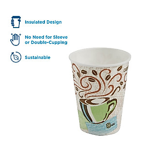 Dixie 5338CDPK PerfecTouch Hot Cups, Paper, 8oz, Coffee Dreams Design, 50/Pack (DXE5338CDPK)