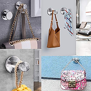 BokWin 4Pcs 3 Inch Stainless Steel Bath Towel Hooks, Brushed Nickel Single Super Heavy Duty Coat Hook, Wall Mount Robe Coat Hangers Holder for Bathroom, Office