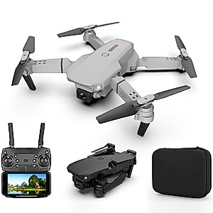 E88 Pro Drone with dual 4k camera, Kids/Beginner, wifi fpv 1080 hd, Dual foldable RC Quadcopter , Altitude hold, Headless mode, visual positioning, auto return, mobile app control, Black, 360 flip