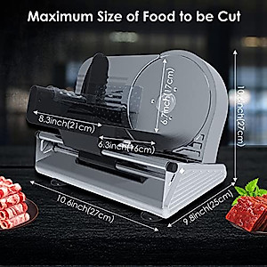 Davivy meat slicer,electric deli food slicer with two removable 7.5" stainless steel blades for cheese bread ham bacon home use with 0-15mm adjustable thickness,150W