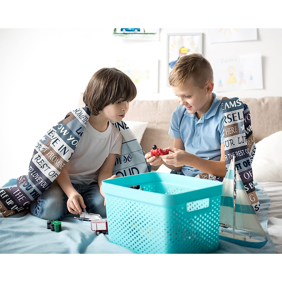 Pozevan Godson Gifts from Godmother, Godson Baptism Gifts for Boys, Godson Gifts, Birthday Christmas Easter Gifts for Godson, Godson Gifts from Godfather, God Son Gifts Blanket (60x50 Inches)