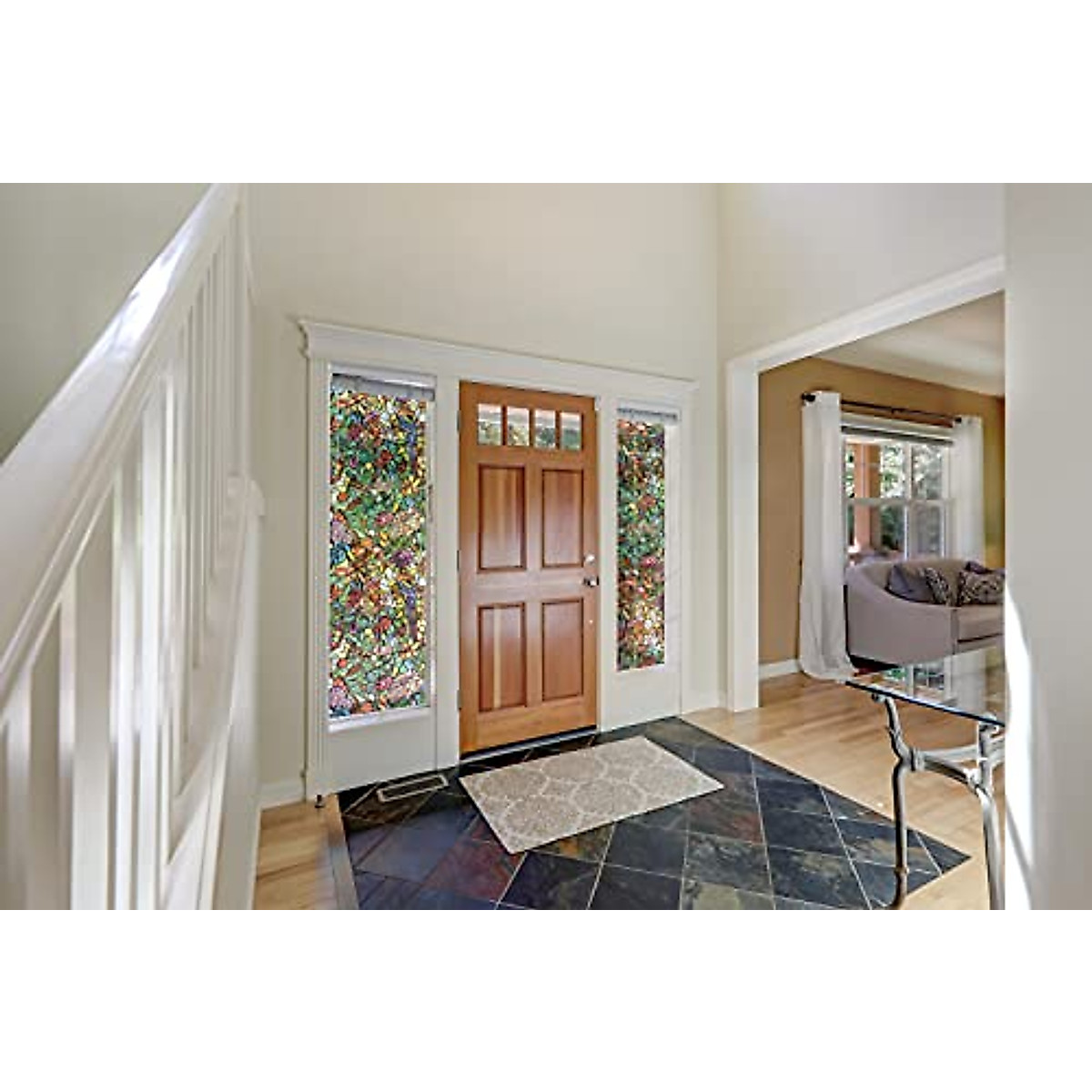 d-c-fix Window Privacy Film Tulia Stained Glass Self-Adhesive Two Way Day and Night Decorative Vinyl Covering for Home Door Bathroom Decal Sticker 17.7" x 78.7"