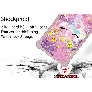 jioeuinly Vortex V22S Case Compatible with Vortex V22 Phone Case Cover [with Tempered Glass Screen Protector][Hard PC + Soft Silicone][Gold Glitter+Luminous] JSF-DJS