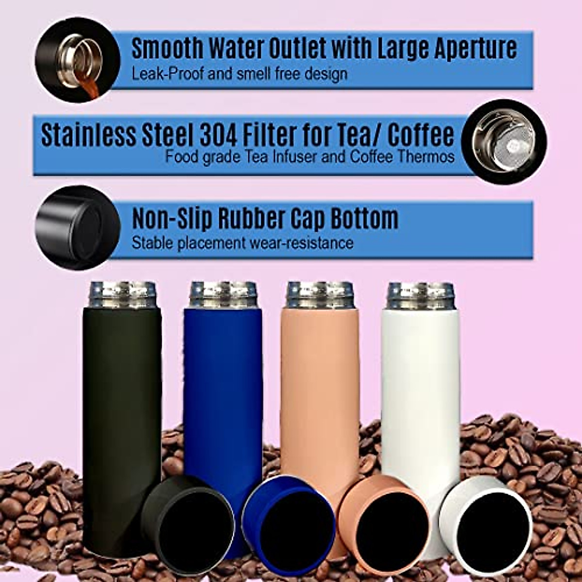 The Gadget Plug Coffee thermos,Coffee bottle,Smart Sports Water Bottle with LED Temperature Display,Double Wall Vacuum 500 ML TGP01 The Gadget Plug Smart Thermos