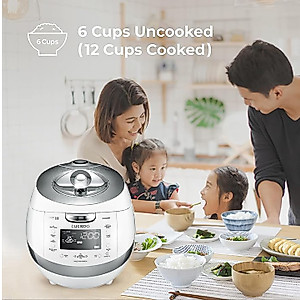CUCKOO CRP-BHSS0609F | 6-Cup (Uncooked) Induction Heating Pressure Rice Cooker | 16 Menu Options, Stainless Steel Inner Pot, Made in Korea | White