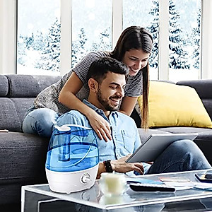 HemingWeigh Ultrasonic Humidifier with 28 Decibels, Safety Protection, Adjustable Mist, Easy to Clean Material, Tank with 2.2 Liter Capacity