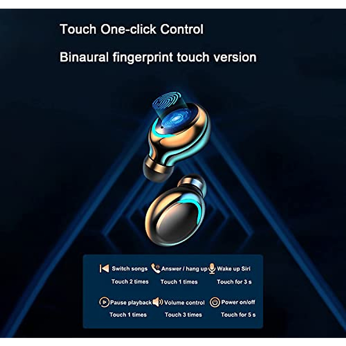 New Wireless Earbuds Bluetooth 5.0 Headset, IPX7 Waterproof, LED Battery Display auriculares,140 Hours Play time with Charging Box, 3D Stereo Audio Full Touch Screen Headset with Microphone