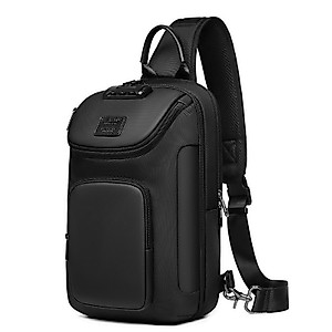 OZUKO Sling Backpack Sling Bag Crossbody Backpack Shoulder Casual Daypack Rucksack for Men (Black1)