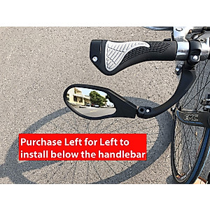 Hafny New Handlebar Bike Mirror, HD,Blast-Resistant, Glass Lens, HF-MR088LS (Left) (HF-M903LS-FR01 (Handlebar Fitting Left Side, Silver Glass))