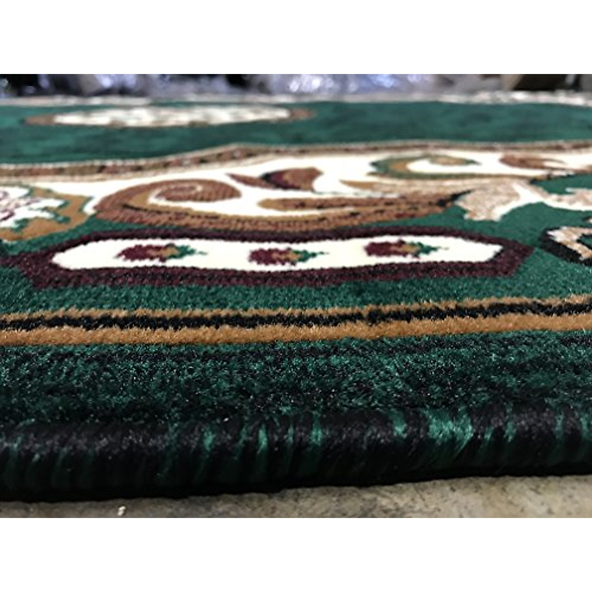 Kingdom Traditional Area Rug Hunter Dark Green Persian Design D123 (8 Feet X 10 Feet)