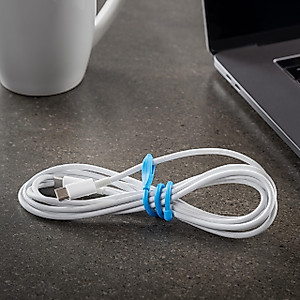 Nite Ize Gear Tie Cordable, The Orginal Reusable Rubber Twist Tie with Stretch-Loop For Cord Management + Storage, 6-Inch, Assorted Colors, 4 Pack, Made in the USA