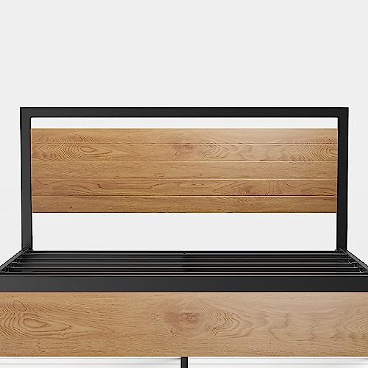 BONSOIR Full Size Bed Frame Steady Steel Platform with Wood Headboard/Footboard (Full Size)