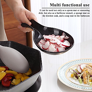 Kyraton Spoon Rest 2 Pack, Plastic Spoon Holder For Kitchen Counter, Kitchen Utensil Rack For Spoons, Tongs, Spatulas, Spoon Rack For Hob, Dishwasher Safe