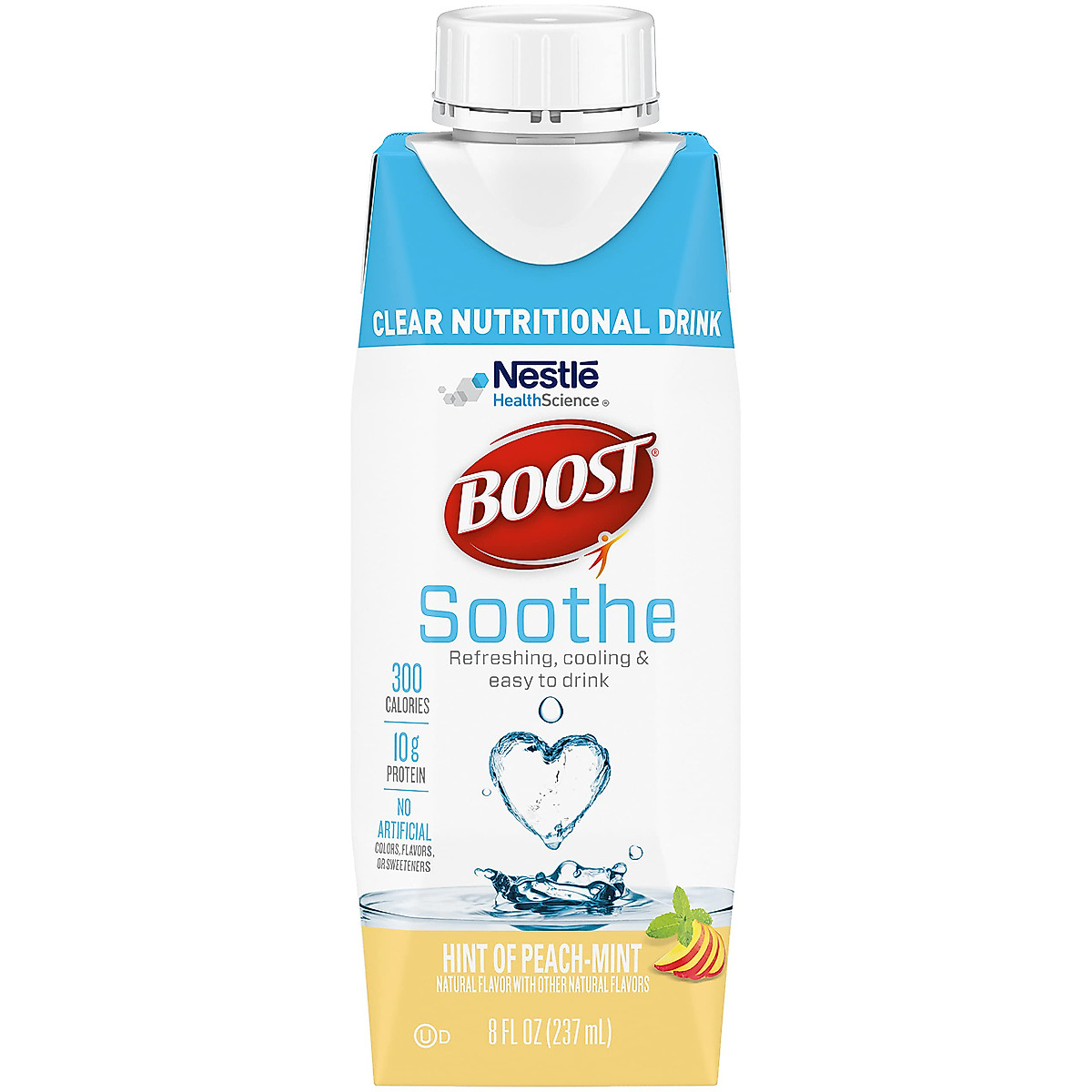 Boost Soothe Clear Nutritional Drink, Peach Mint, 8 FL OZ, 6-Pack