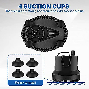 Simple Deluxe 1056GPH Bottom Suction Submersible Water Pump with a Free 17"X17" Filter Bag, 80W Durable Fountain Pump for Aquariums Fish Tank, Statuary, Hydroponics