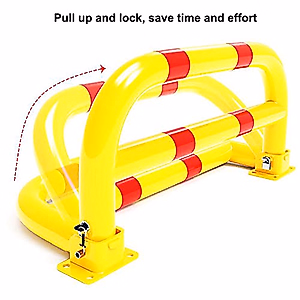 Lockable Folding Parking Barrier,Car Parking Space Post Lock Manual Parking Blocker,Removable Parking Space Lock,Safe and Anti-Collision