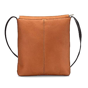 Le Donne Leather Spruce Run Crossbody – Premium Full-Grain Colombian Vaquetta Leather Bag, 9.5'' x 9.5'' x 2'' (Tan)