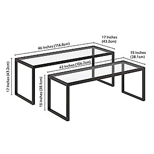 Henn&Hart Rectangular Nested Coffee Table in Blackened Bronze, Modern coffee tables for living room, studio apartment essentials