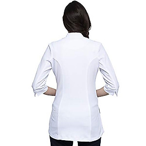 Cherokee Infinity Women Scrubs Top Zip Front Tunic CK952A, M, White