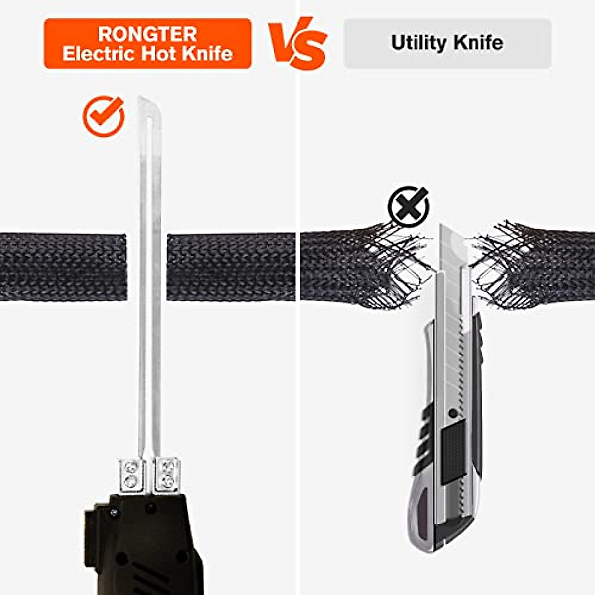 RONGTER Foam Hot Knife (200W) - Air Cooled Hot Knife Cutting Tool Electric Hot Knife - Foam Cutting Tool with Blades & Accessories Use Foam Cutter for Engraving and DIY Handmade