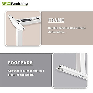 ALFA FURNISHING Quick Install Standing Desk Frame Dual Motor Electric Sit to Stand Desk Base Stand Up Desk Legs for 43-79 Inch Desktop, with 4 Pre-Set Memory (Frame Only)